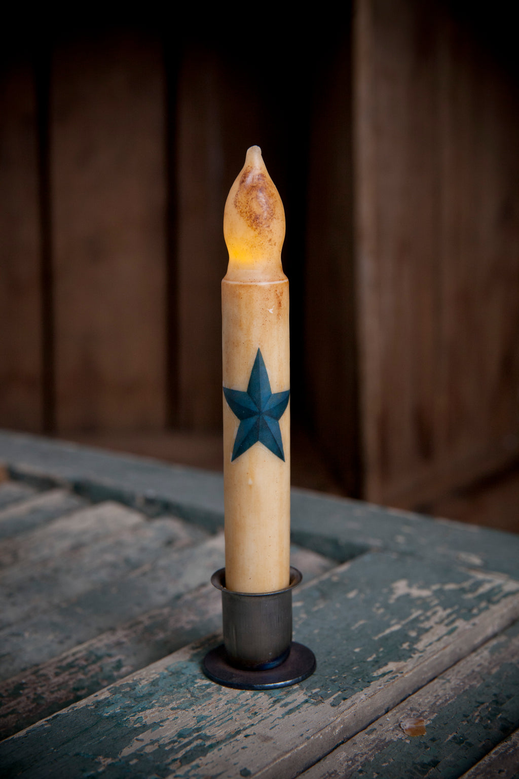 Blue Barn Star Folk Art Taper – Barn Cat Mercantile, LLC