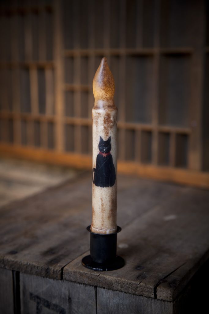 Black Cat Folk Art Taper – Barn Cat Mercantile, LLC